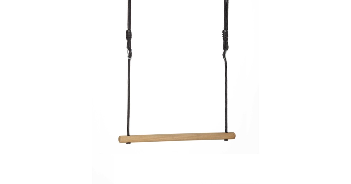 trapèze bois avec cordes et quincailleries.